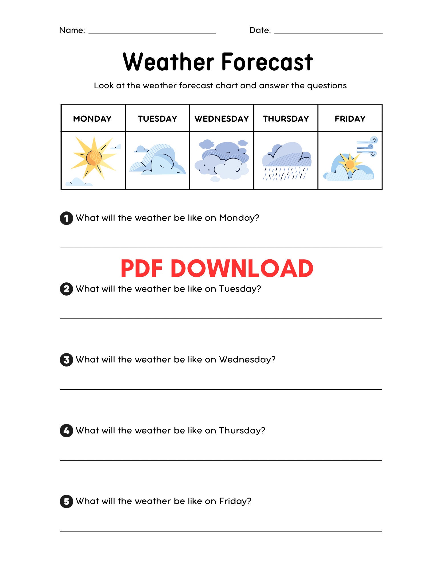 Weather Worksheets, Picture, Word Match, Educational, School ...