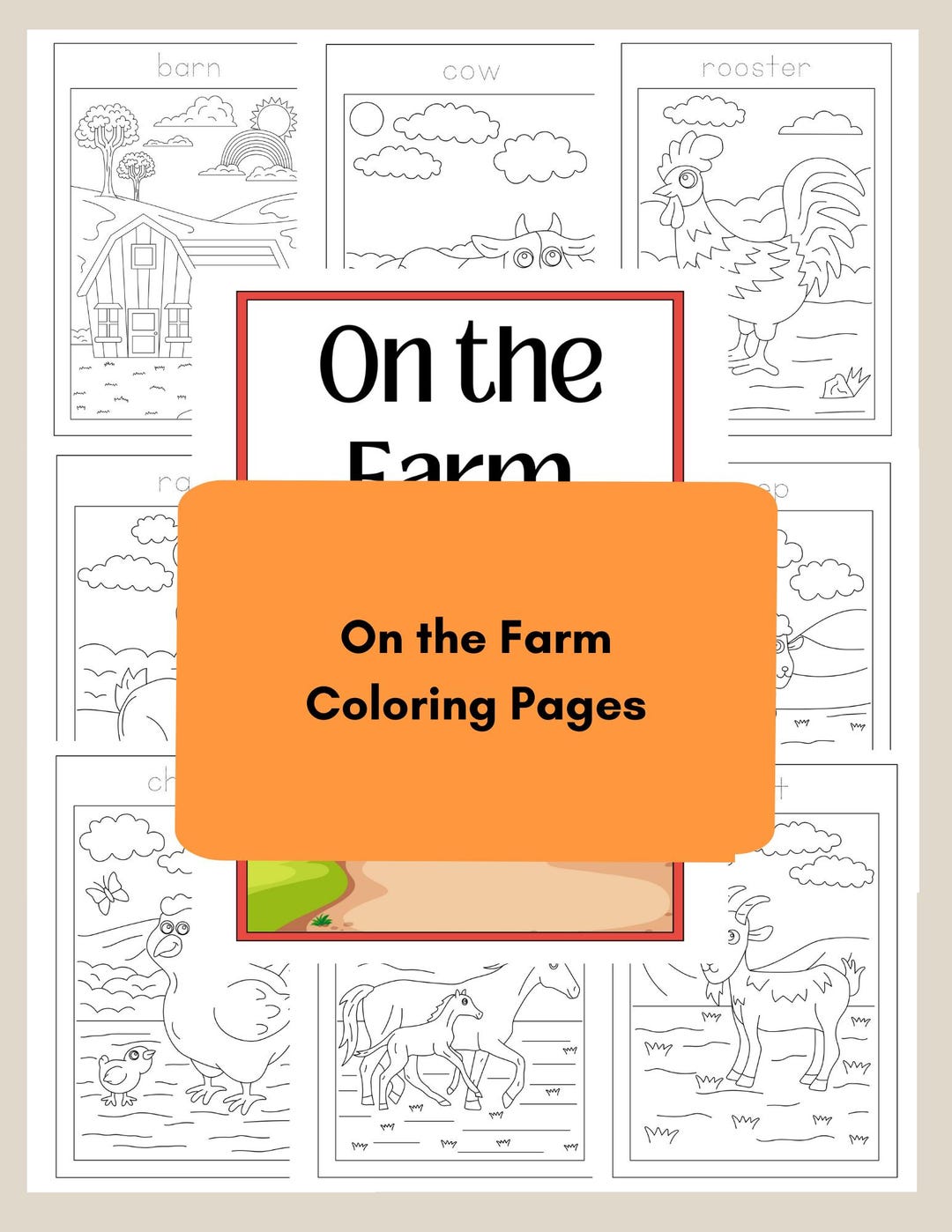Farm Animal Coloring Pages | 8 Printable Farm-themed Sheets | Preschool ...