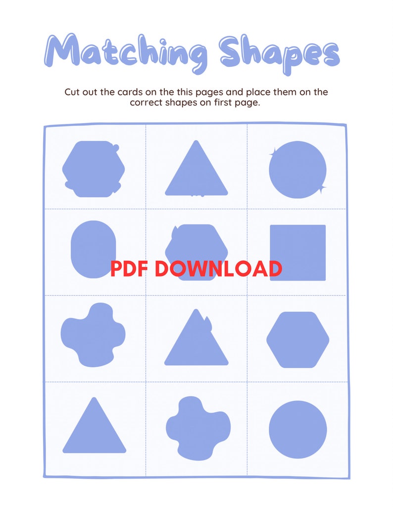 Matching Shapes Worksheets, Colors Learning Game, Family, Teachers ...