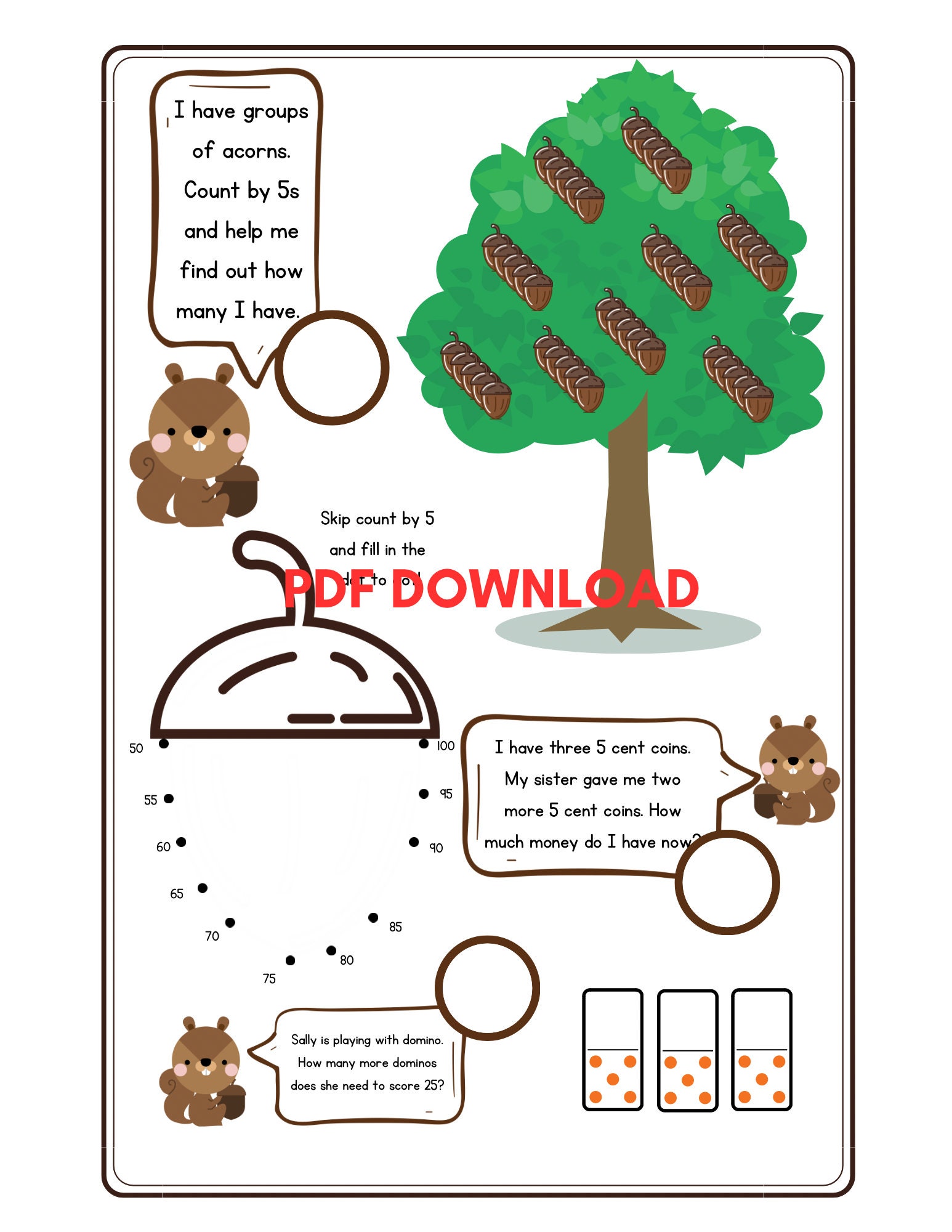 Count by Five Worksheets, Math, Numbers, Tracing, Learning, Teachers ...