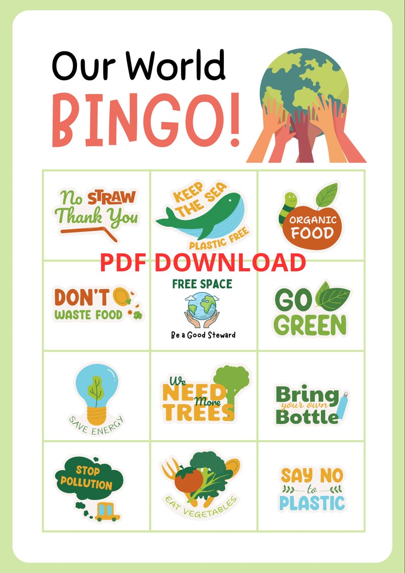 Earth Day Bingo Game, Learning, Family, Preschool, Elementary, Teachers ...