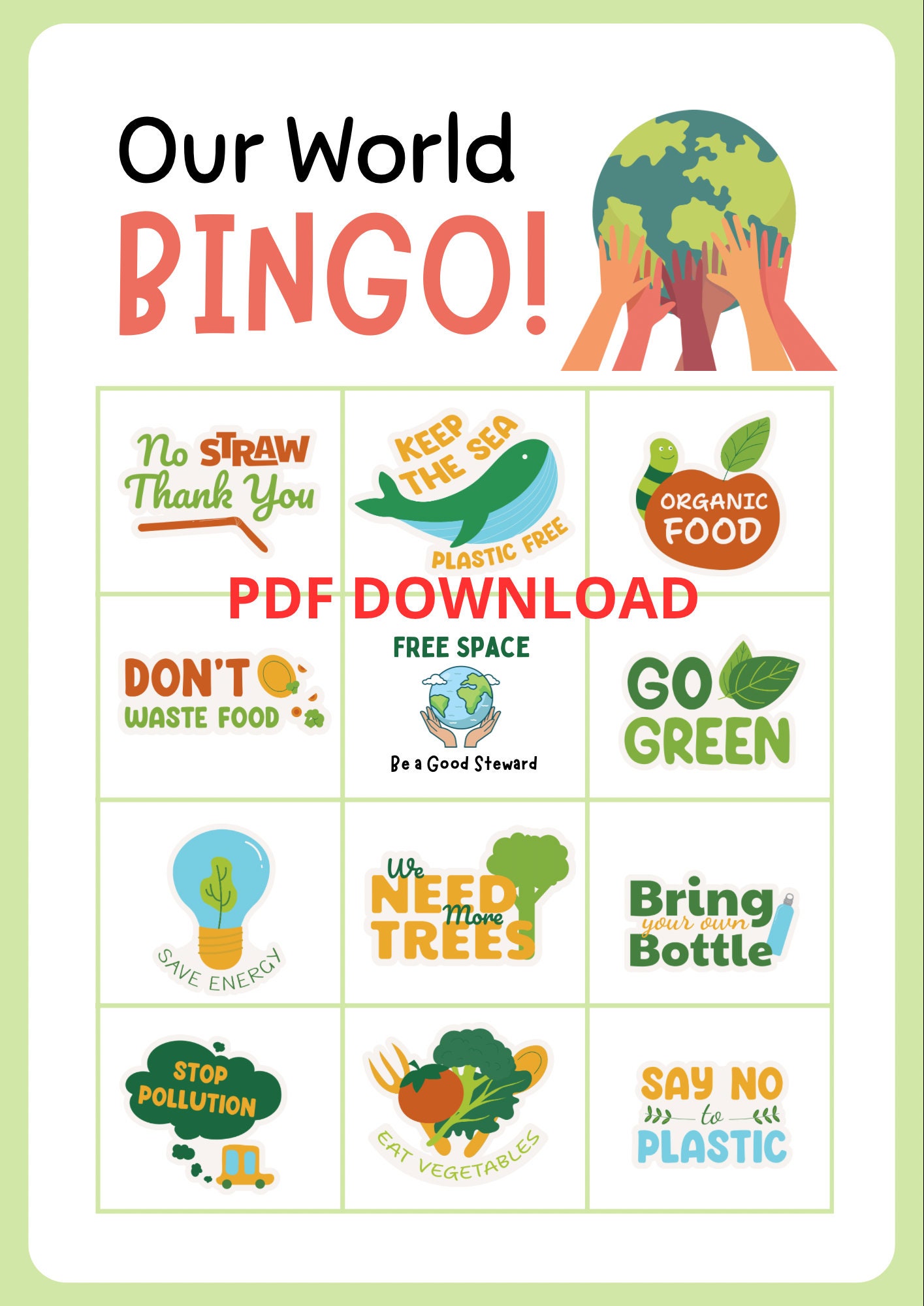 Earth Day Bingo Game, Learning, Family, Preschool, Elementary, Teachers ...