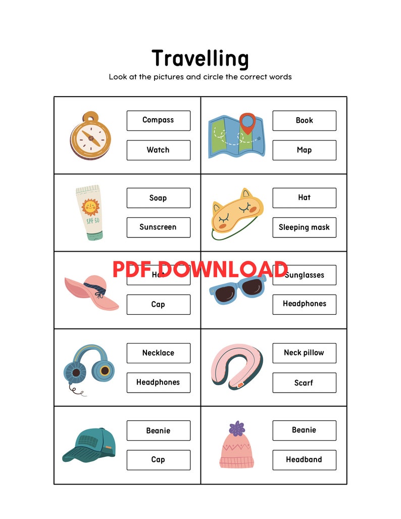 Travel Spelling & Word Match Worksheets, Reading, Learning, Teachers ...