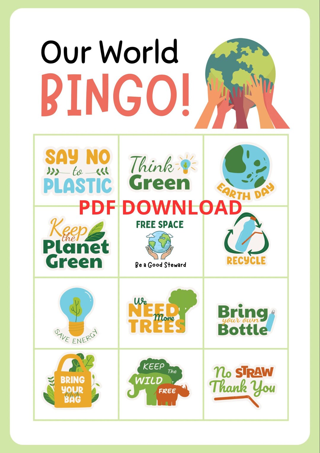 Earth Day Bingo Game, Learning, Family, Preschool, Elementary, Teachers ...