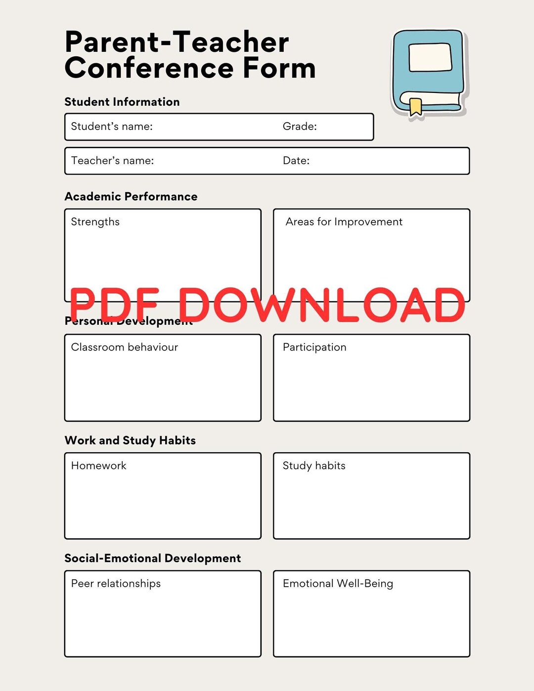 Parent Teacher Conference Forms, Lesson Plan, Daycare, Teachers ...