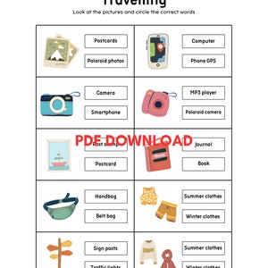 Travel Spelling & Word Match Worksheets, Reading, Learning, Teachers ...