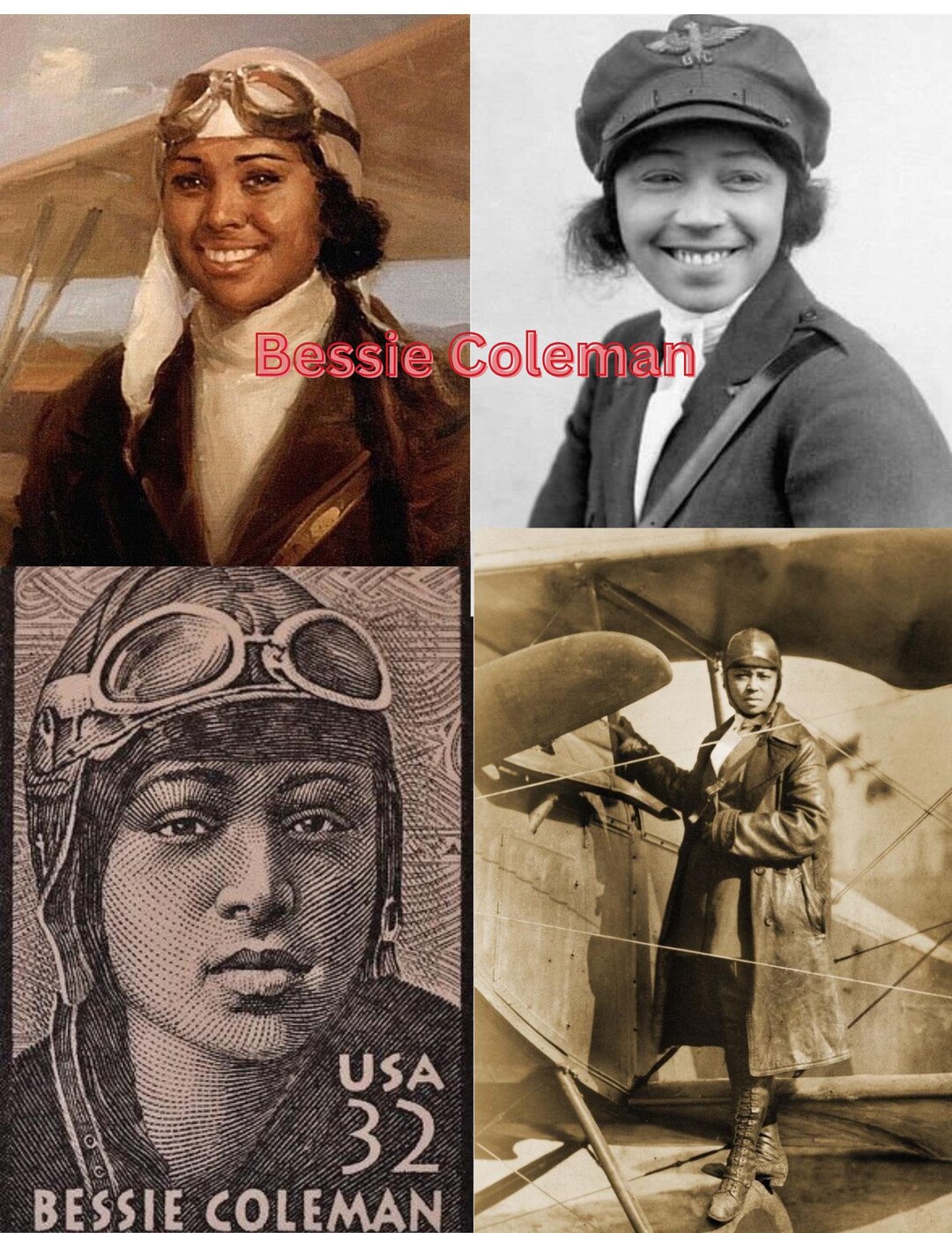 BLACK HISTORY, Bessie Coleman, First African American Female, Pilot ...