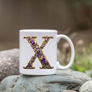 Amethyst Letters PNG Gold and Amethyst Alphabet Clipart Monogram Jewel ...