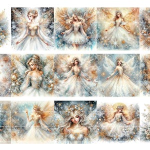 Golden Christmas Fairy Clipart: Winter Wonderland Designs (digital Set ...