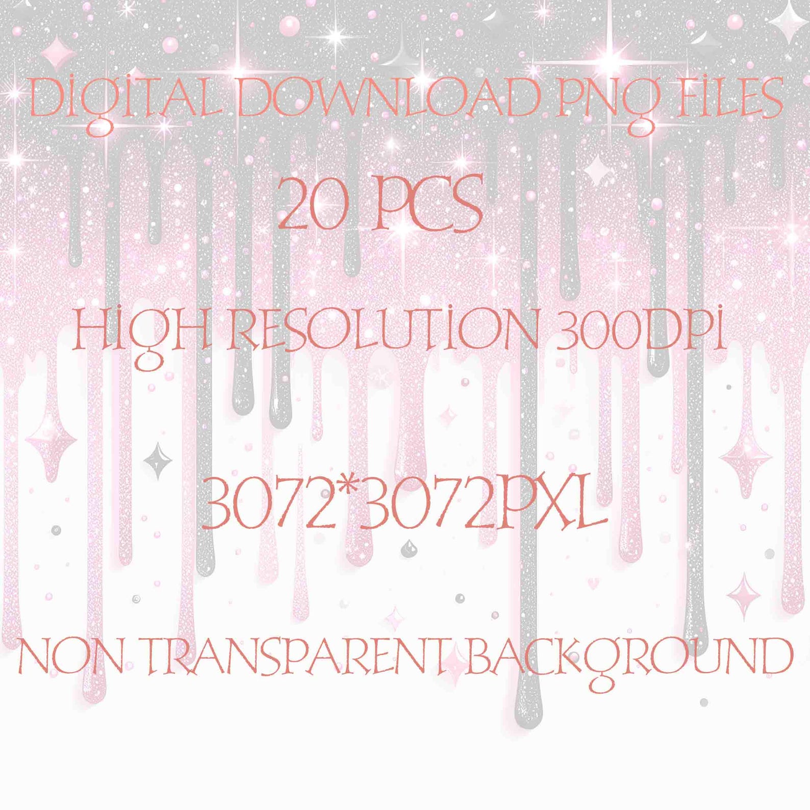 Pink & Black Dripping Glitter Digital Paper: Scrapbook Backgrounds ...