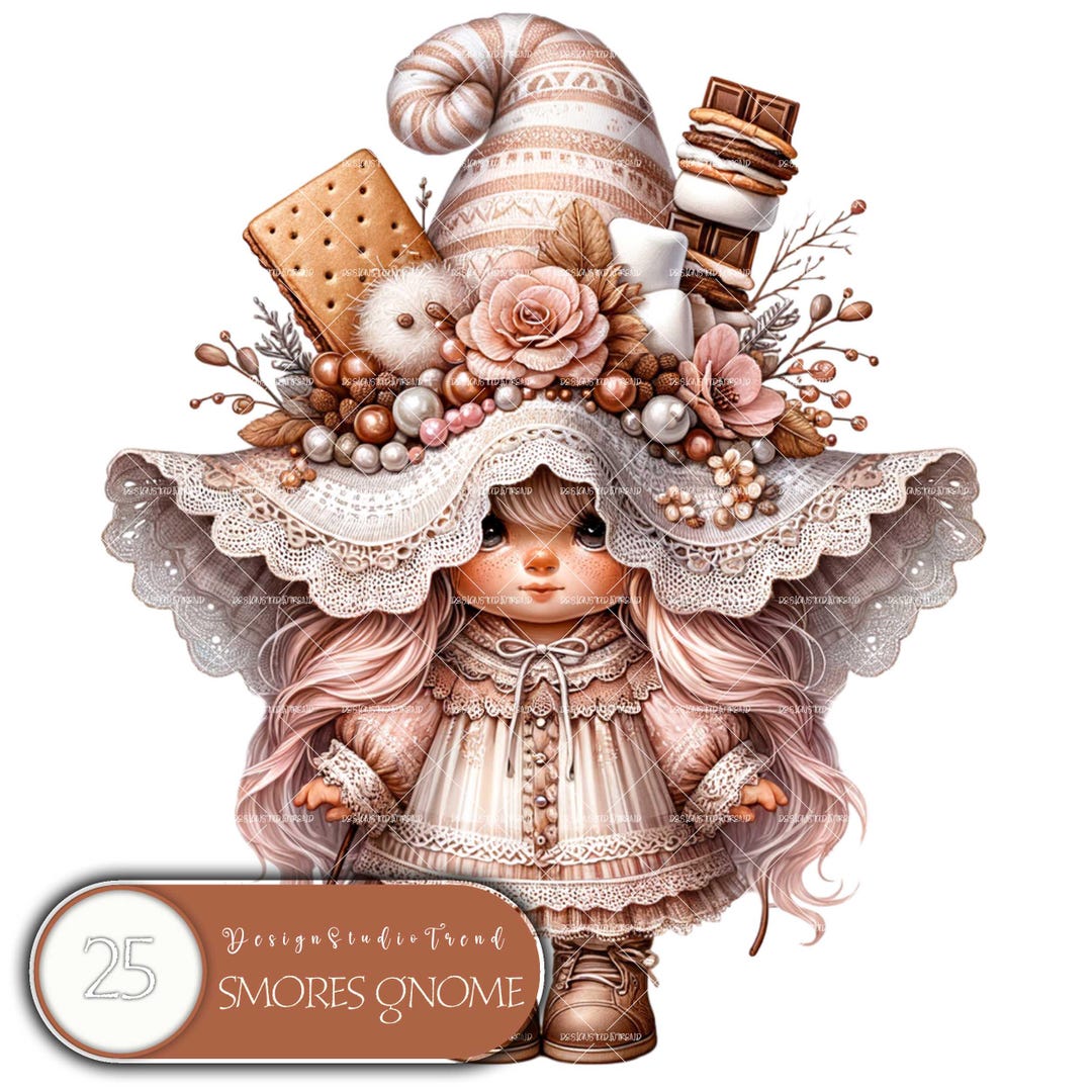 Campfire Smores Girl Gnome Clipart Bundle: Fall Camping (25pcs ...