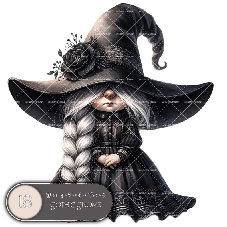 Enigmatic Gothic Gnome & Spooky Ephemera - 18pcs Transparent PNG ...