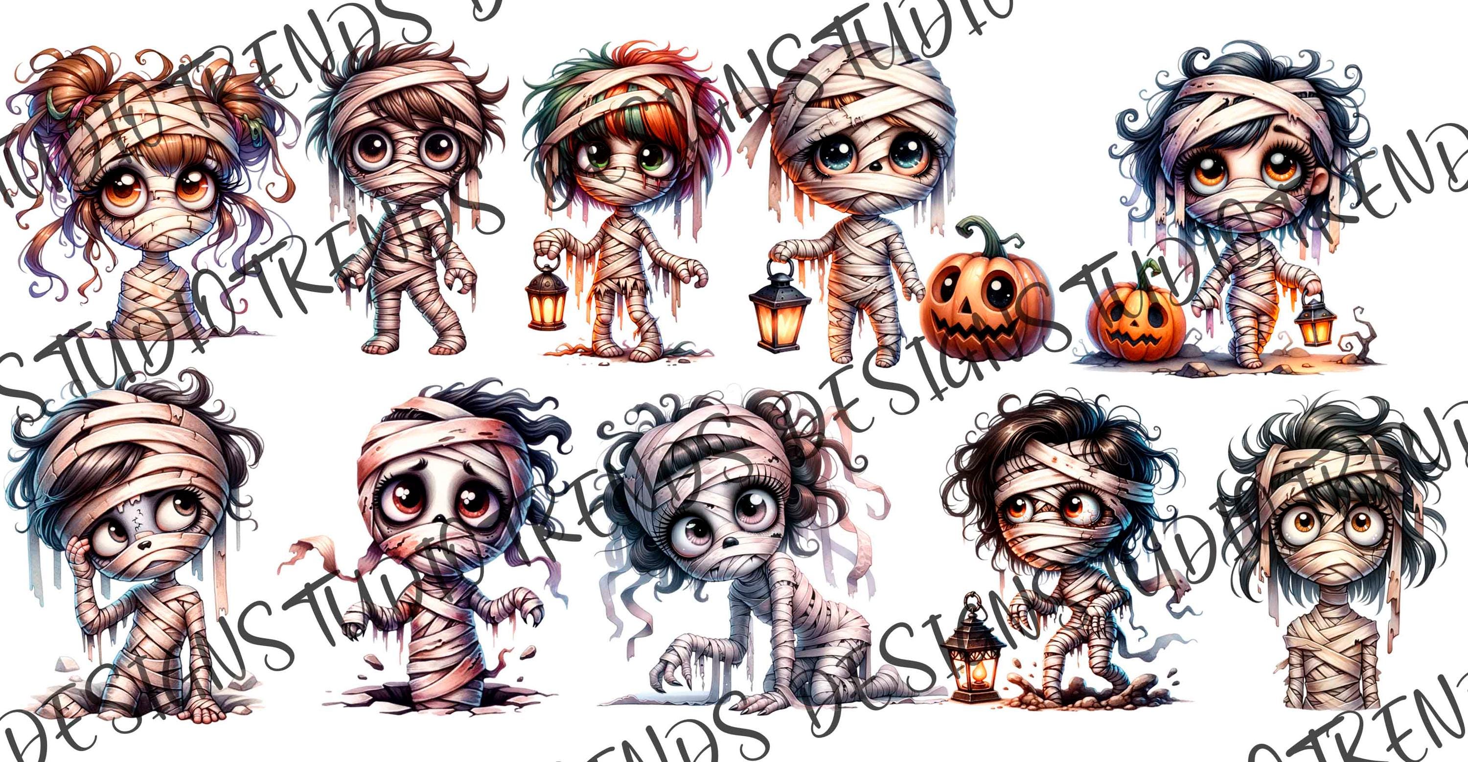Cute Mummy Mischief: 10 Bewitching Halloween Clipart Designs for ...