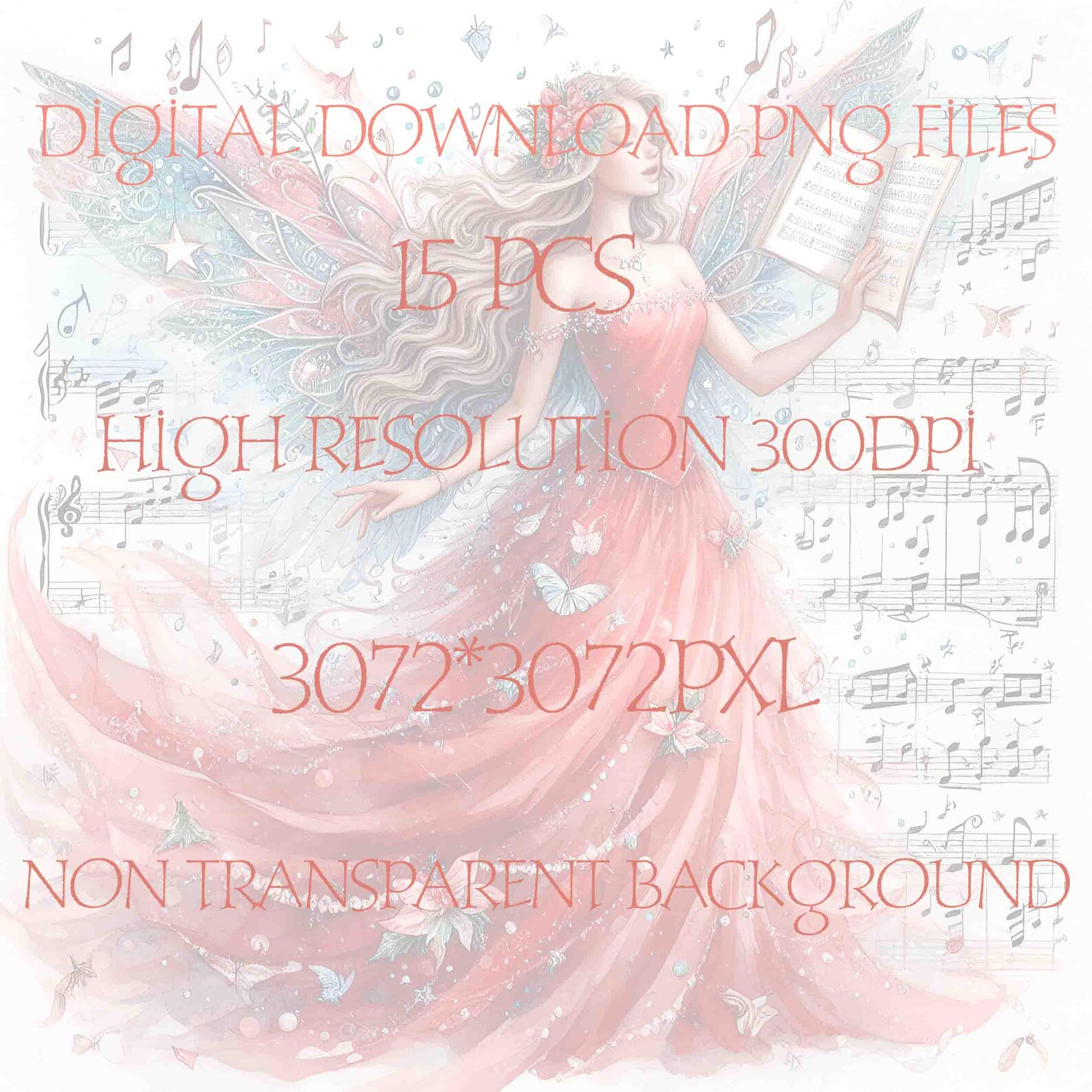 Magical Christmas Caroling Fairies Clipart - 15 Enchanting Singing ...