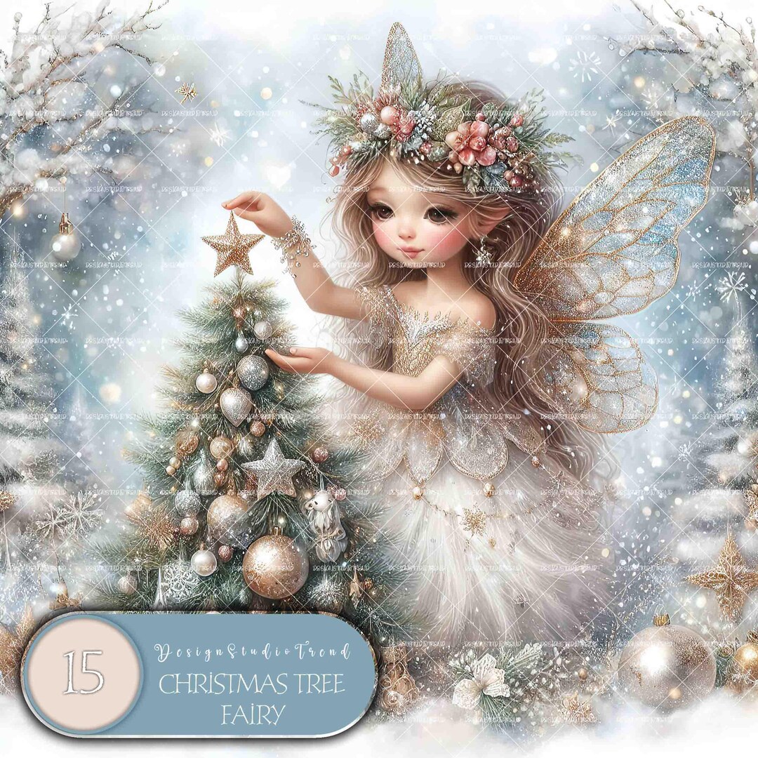 Christmas Fairy Clipart Set: Winter Wonderland Designs (commercial Use ...