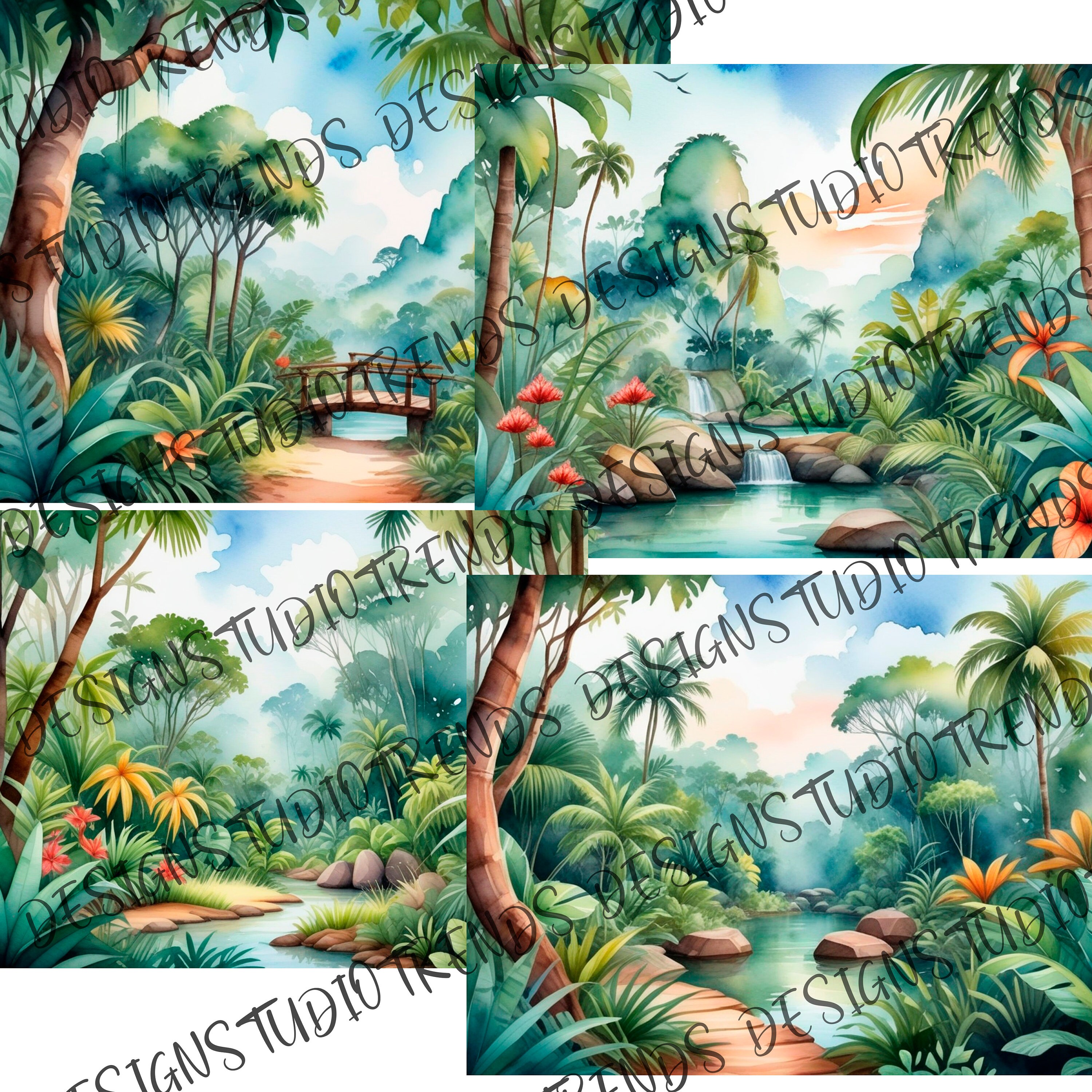 Adorable Jungle Baby Animals Clipart Set 82 Pcs Watercolor Safari ...
