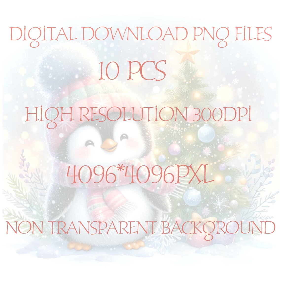 Penguin Christmas Clipart Set: Winter Wonderland Nursery Decor (digital ...