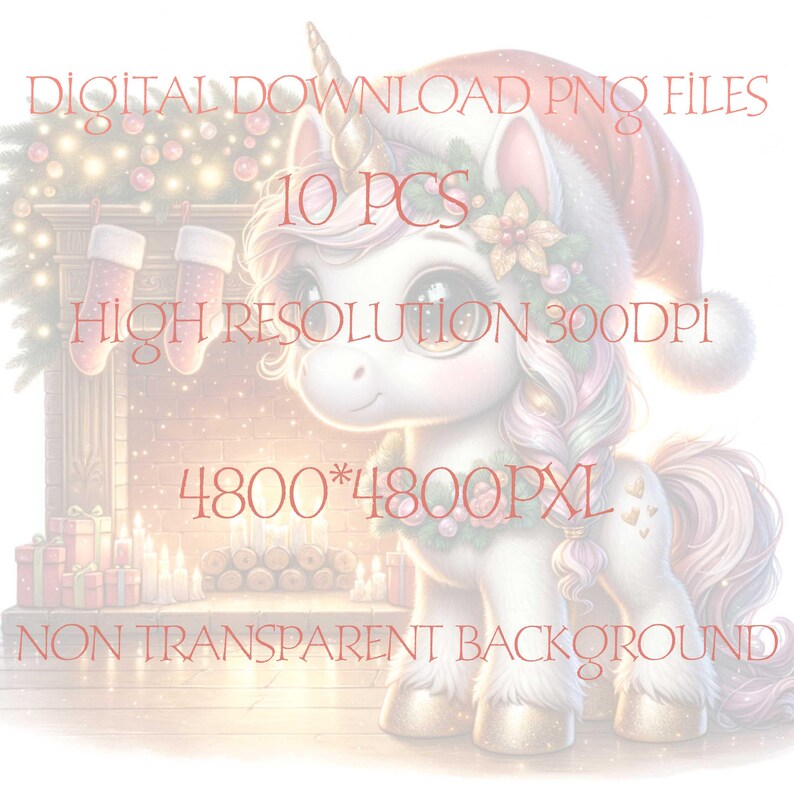 10 Enchanting Baby Unicorns Clipart Set Cozy Winter Art for Crafts ...