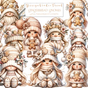 Gingerbread Gnome Clipart Bundle - Whimsical Christmas Designs - 29 Pcs ...