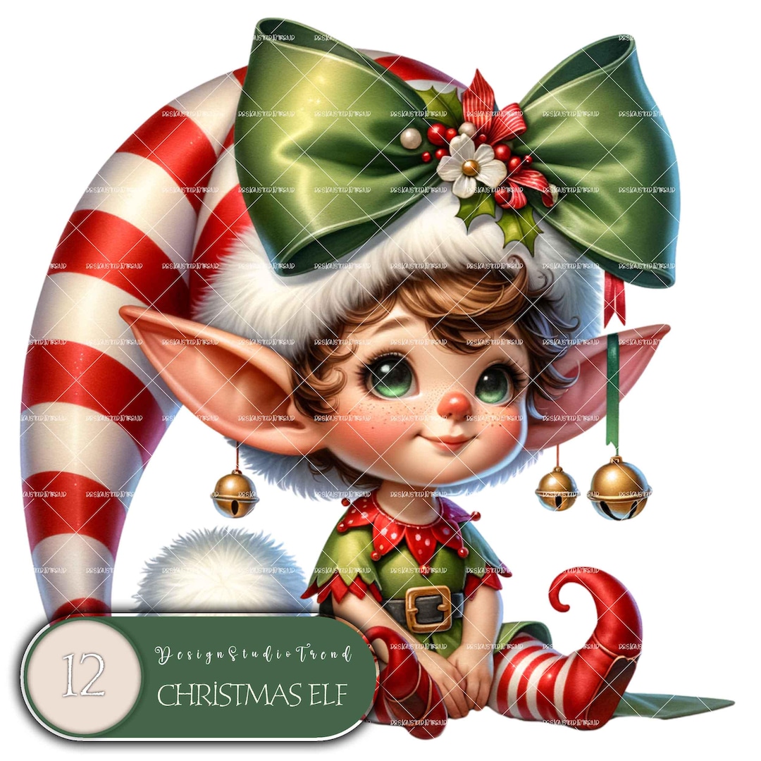 Christmas Elf Clipart: 12 Whimsical Fantasy Designs (commercial Use) - Etsy
