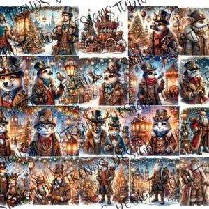 Enchanted Steampunk Christmas Clipart - 48 Victorian-inspired Holiday ...