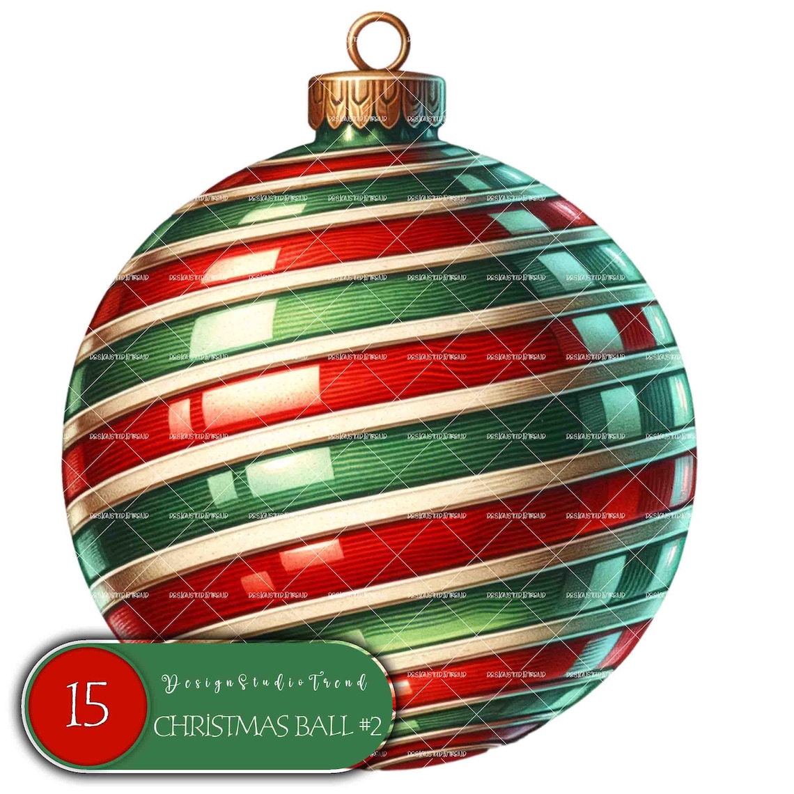 Magical Retro Vintage Christmas Ball Ornaments Clipart 15 Transparent ...