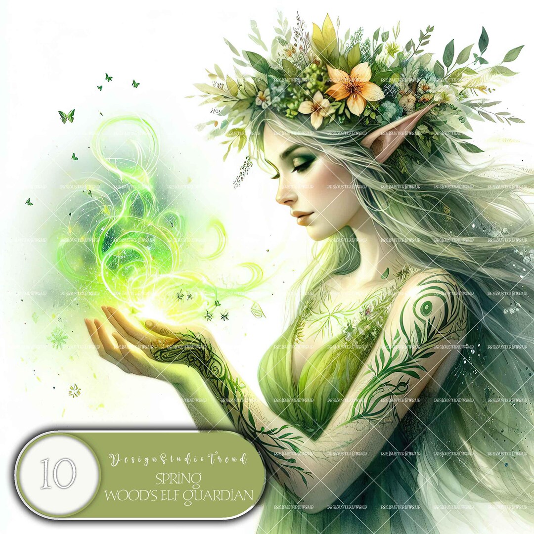 Elf Guardian Clipart: Mystical Forest Designs (commercial Use) (PNG) - Etsy