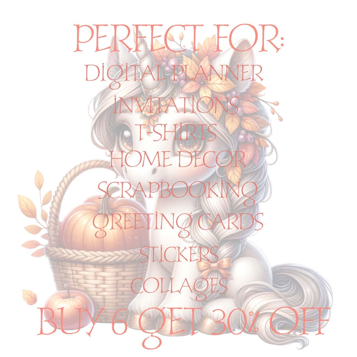 Enchanted Autumn Unicorn Clipart Collection - 10 Magical Designs for ...