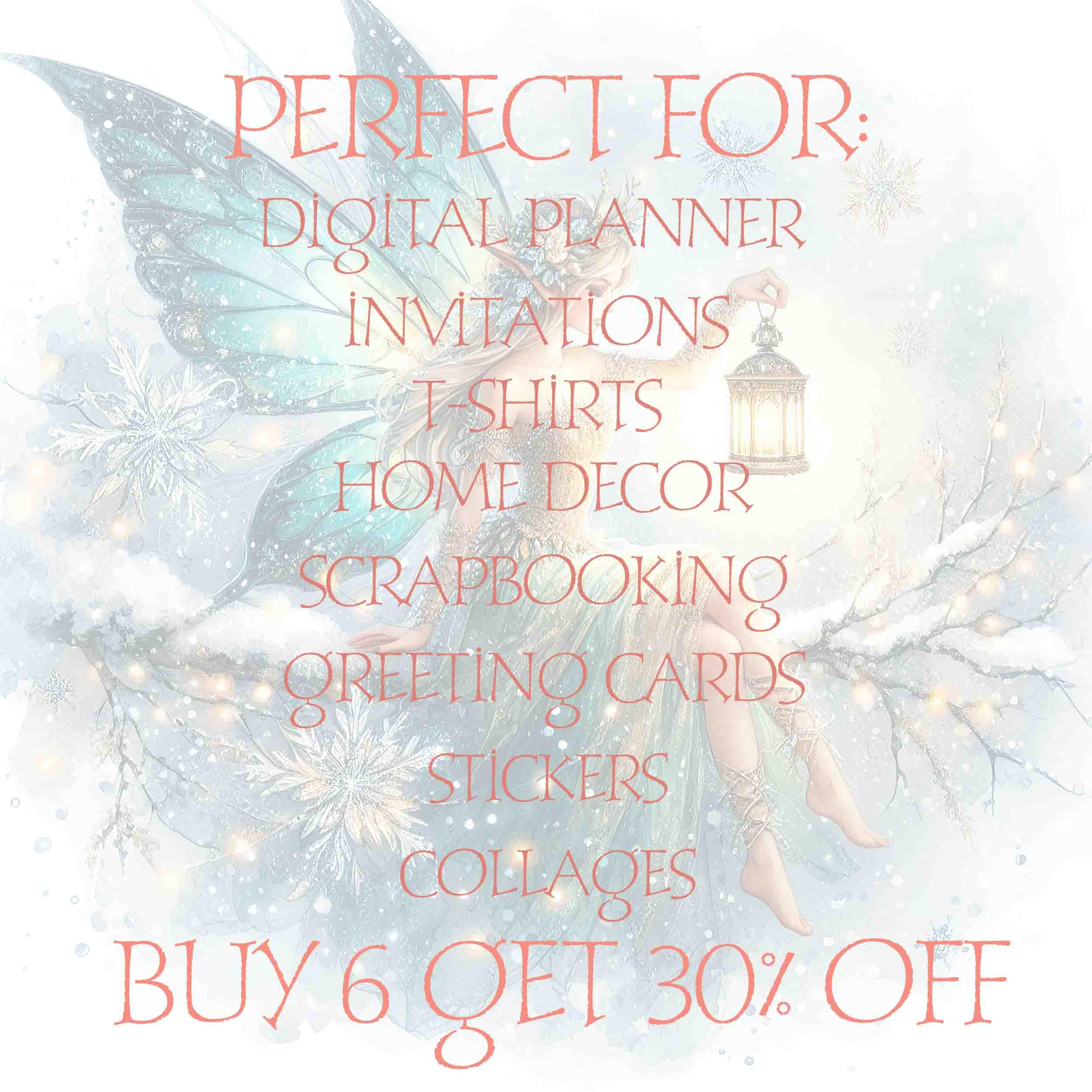 Christmas Fairy Clipart Set: Winter Wonderland Nursery Decor ...