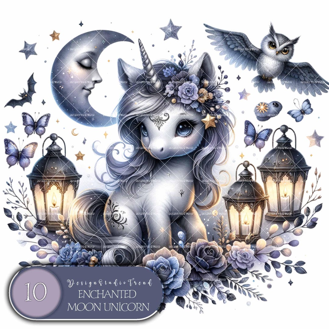 Whimsical Unicorn Halloween Clipart Set: Magical PNG Illustrations - Etsy