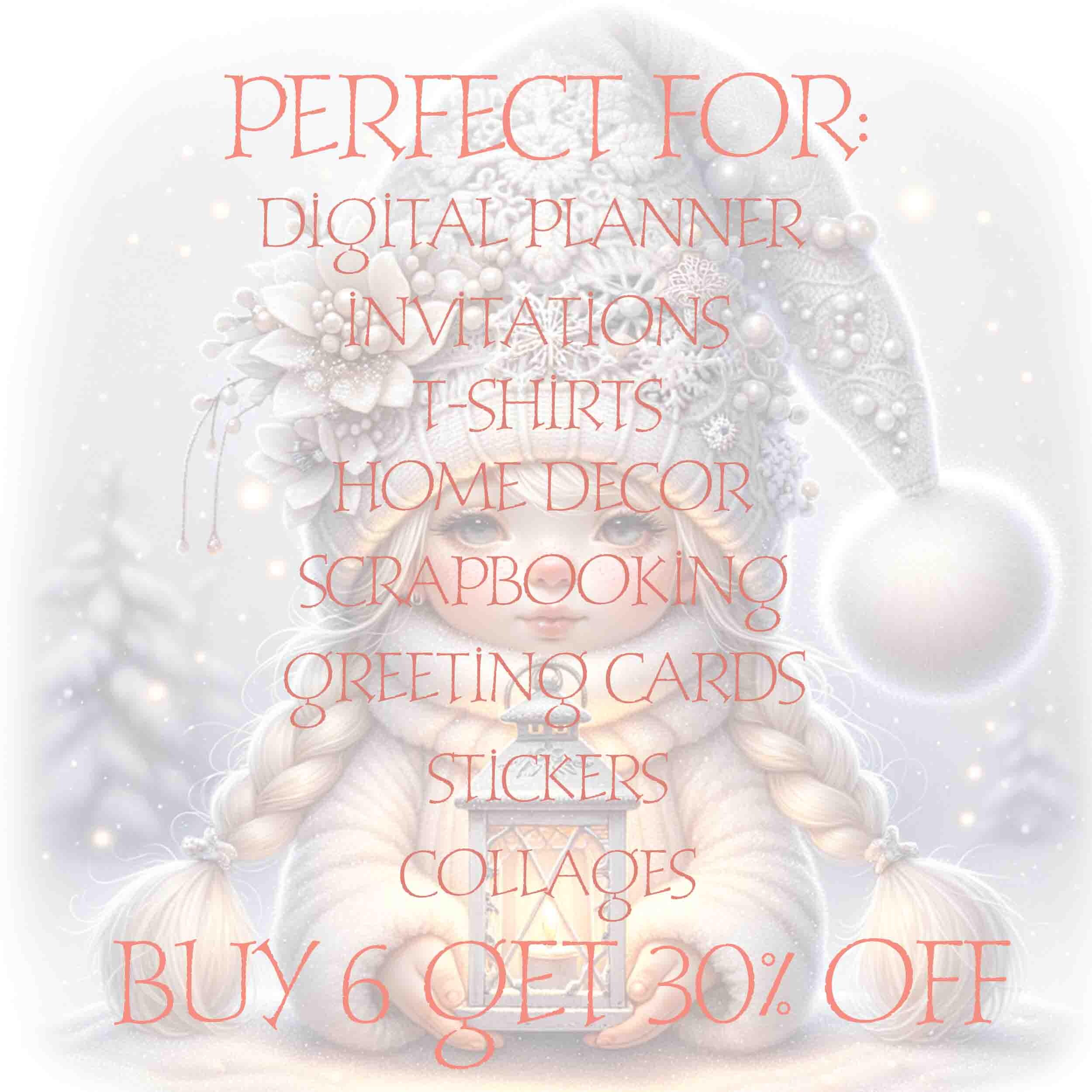 Christmas Gnome Lantern: Whimsical Winter Digital Prints (10pcs) - Etsy