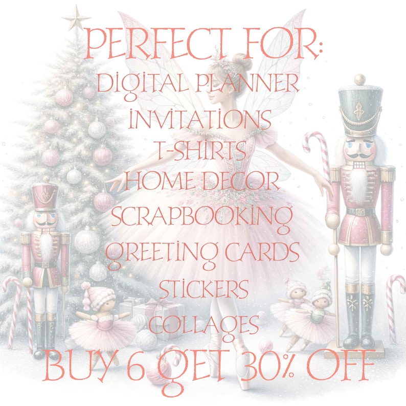 Nutcracker Ballet Clipart: 14 Watercolor Christmas PNG Images - Etsy
