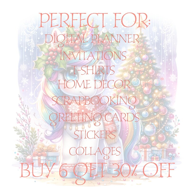 Christmas Unicorn Clipart Set – Watercolor Nursery Art (digital ...