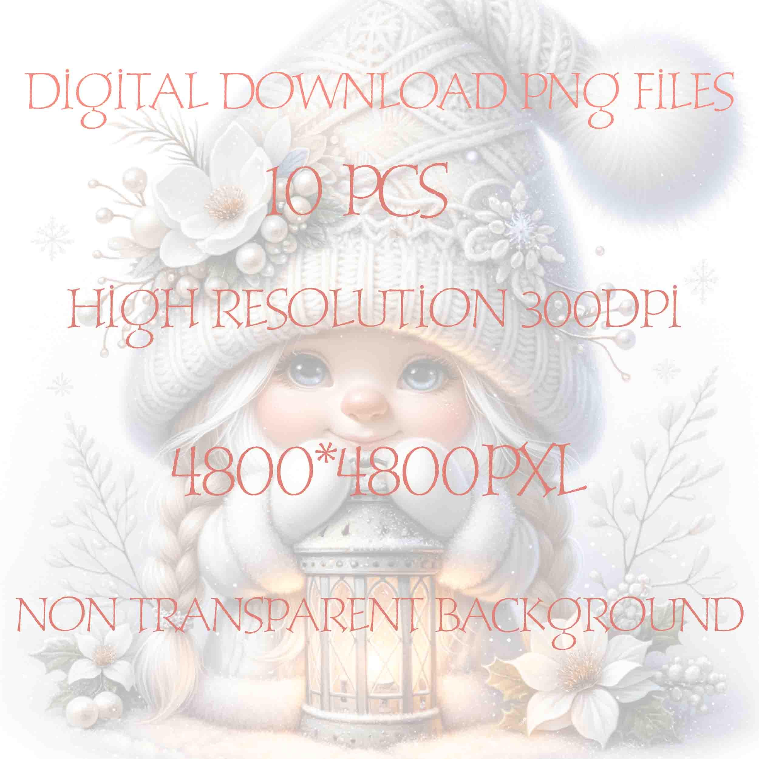 Christmas Gnome Lantern: Whimsical Winter Digital Prints (10pcs) - Etsy