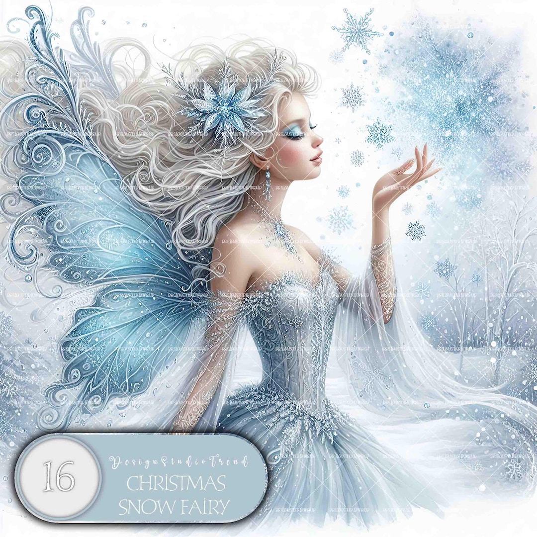 Christmas Snow Fairy Clipart Set: 16 Winter Wonderland Designs (PNG ...