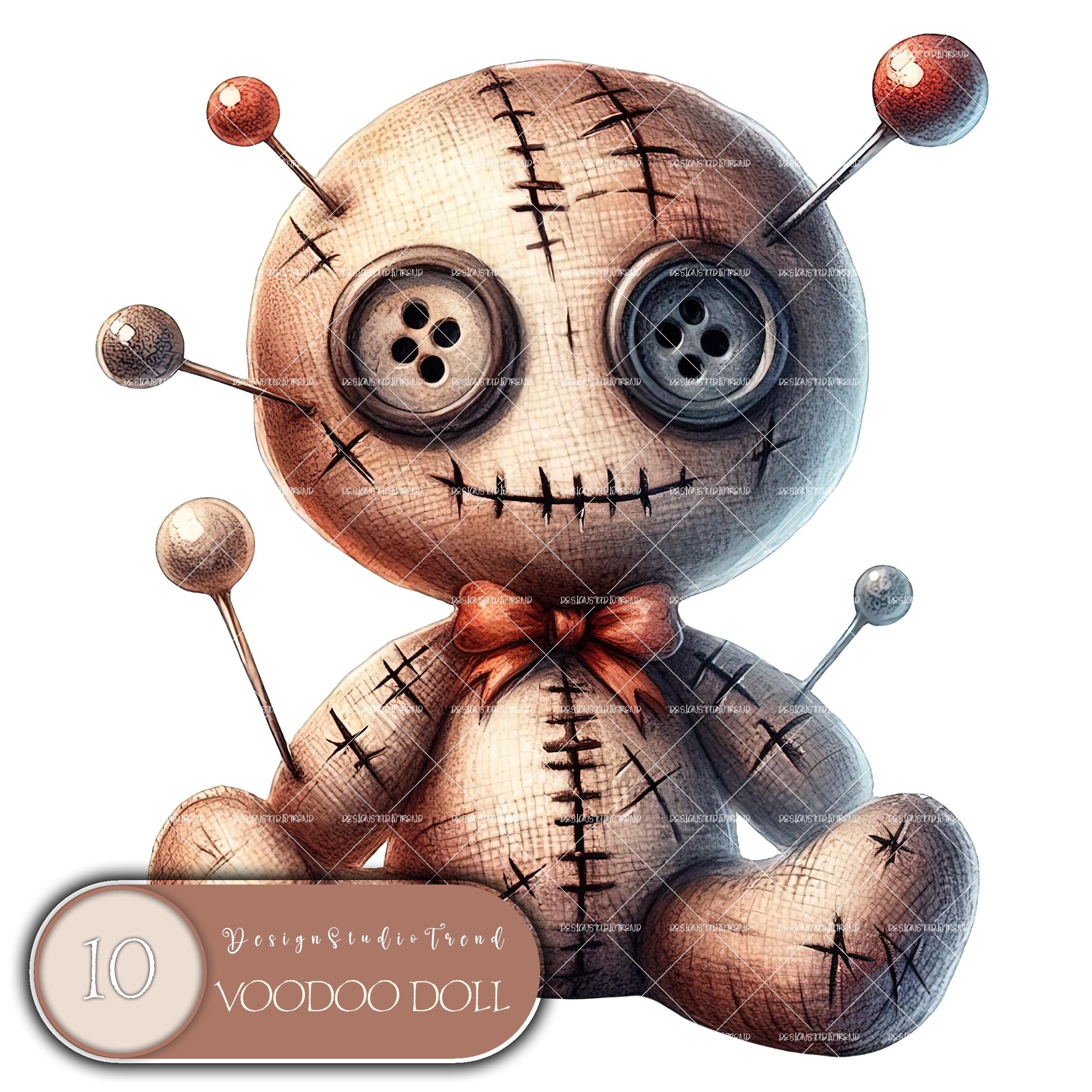 Whimsical Voodoo Doll Clipart Spooky Ephemera 10pcs Transparent PNG ...