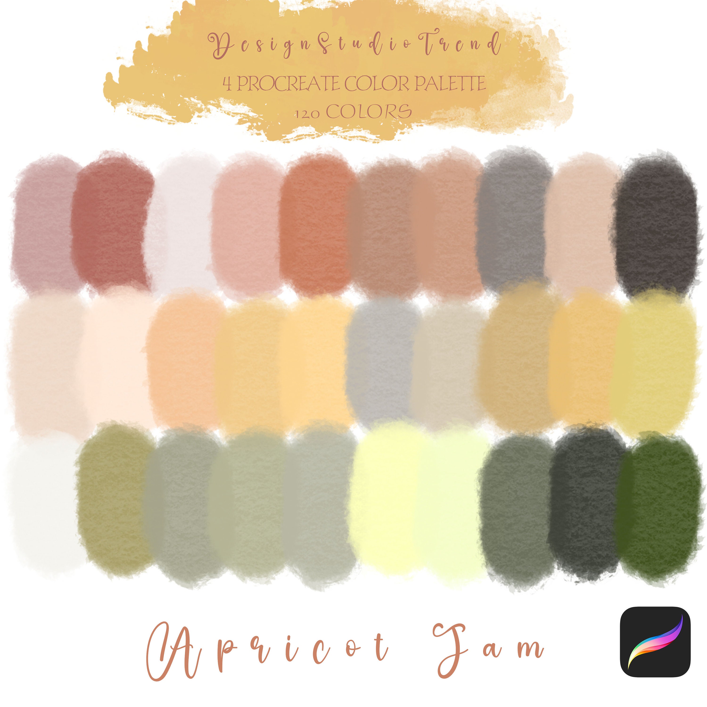 Olive Story Color Palette Set 4pcs Coordinated Palettes for Procreate ...