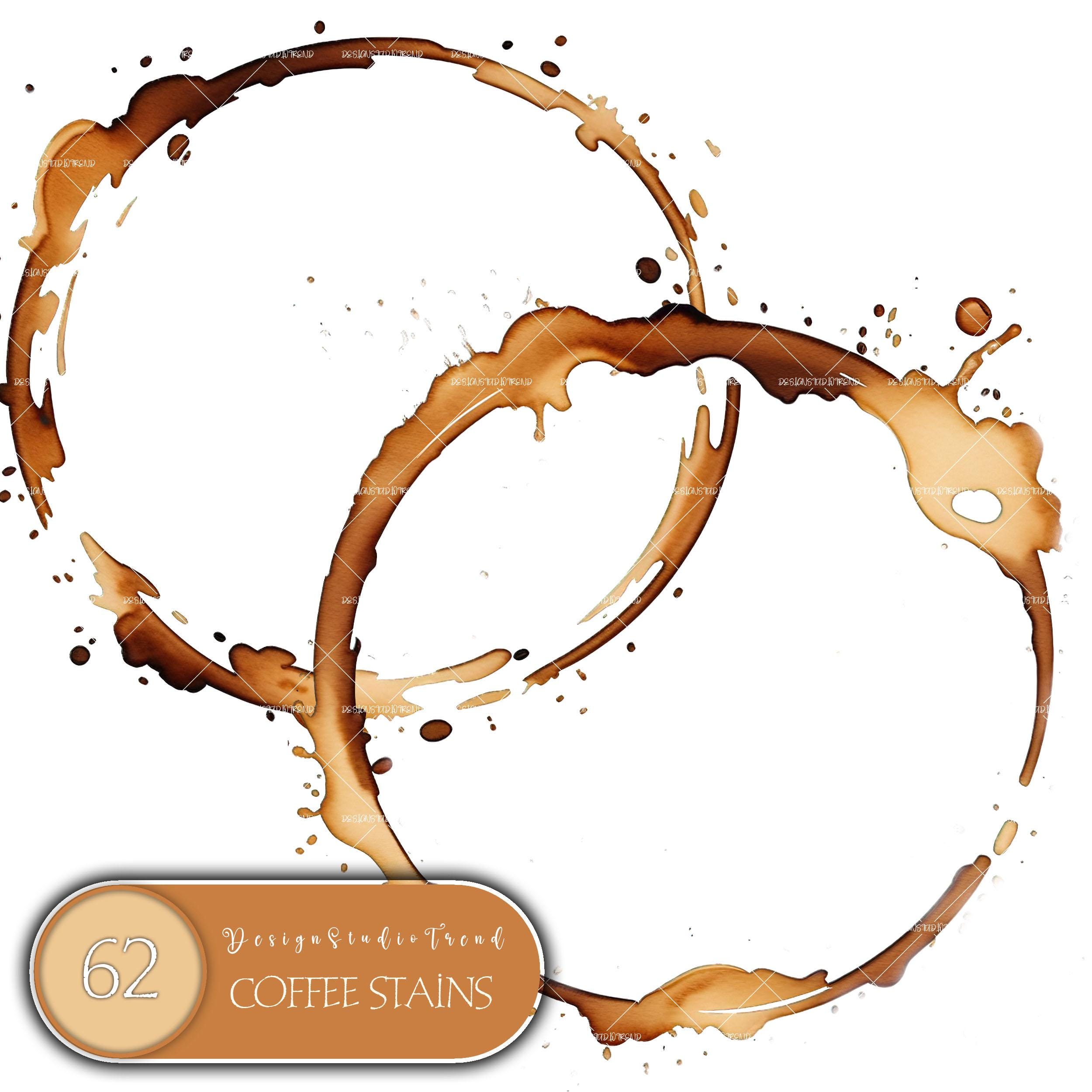 Coffee Stain Clip Art: 62 Rustic Digital Paper Designs (commercial Use ...