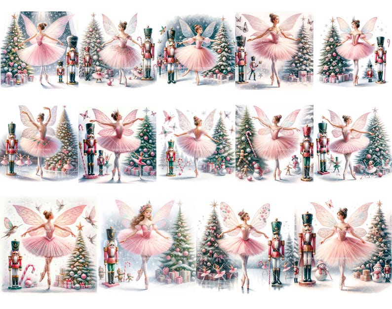 Nutcracker Ballet Clipart: 14 Watercolor Christmas PNG Images - Etsy