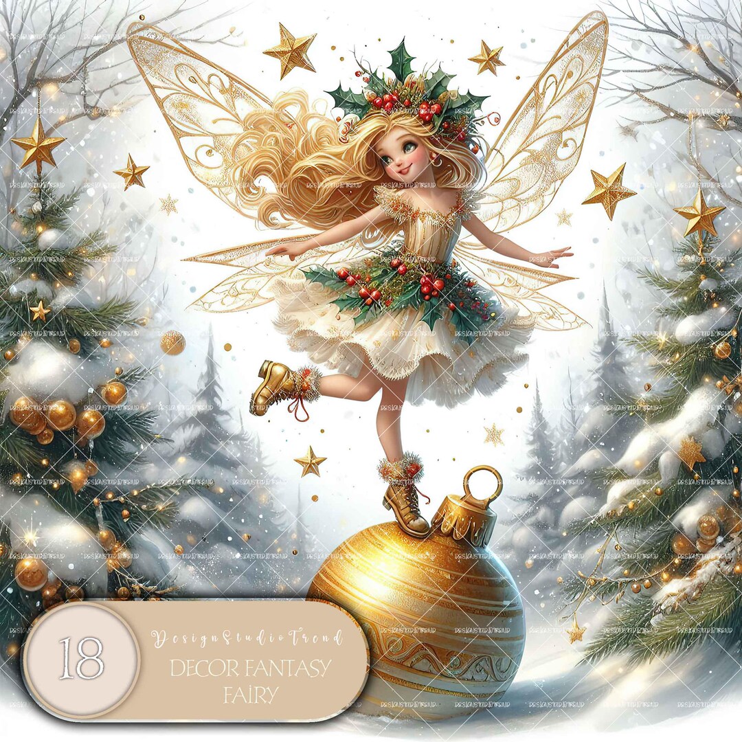 Snowflake Clipart Set: 18 Winter Fairy Designs (digital Download) - Etsy