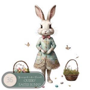 Easter Bunny Clipart: 36-piece Paper Doll Set (commercial Use) - Etsy