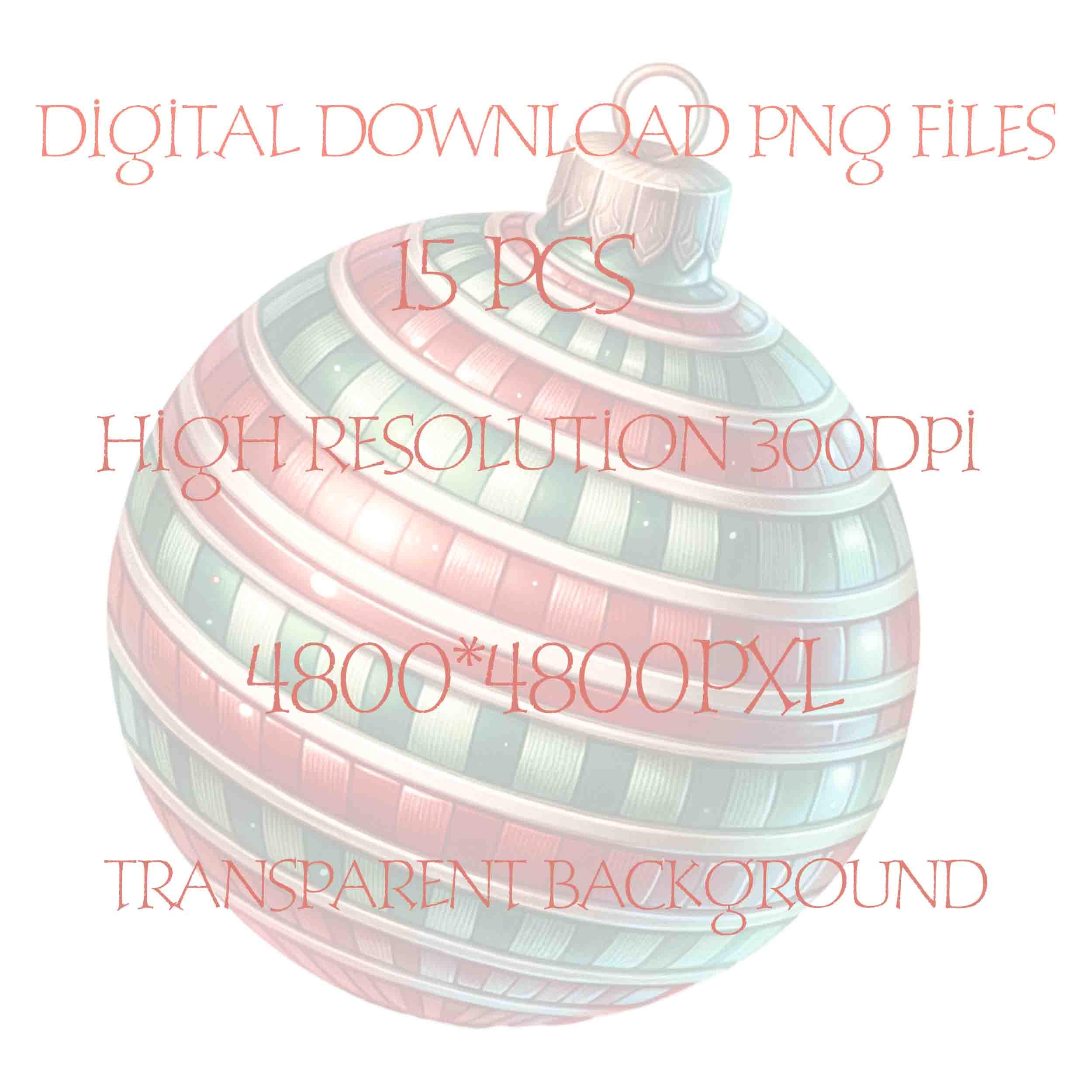 Magical Retro Vintage Christmas Ball Ornaments Clipart 15 Transparent ...