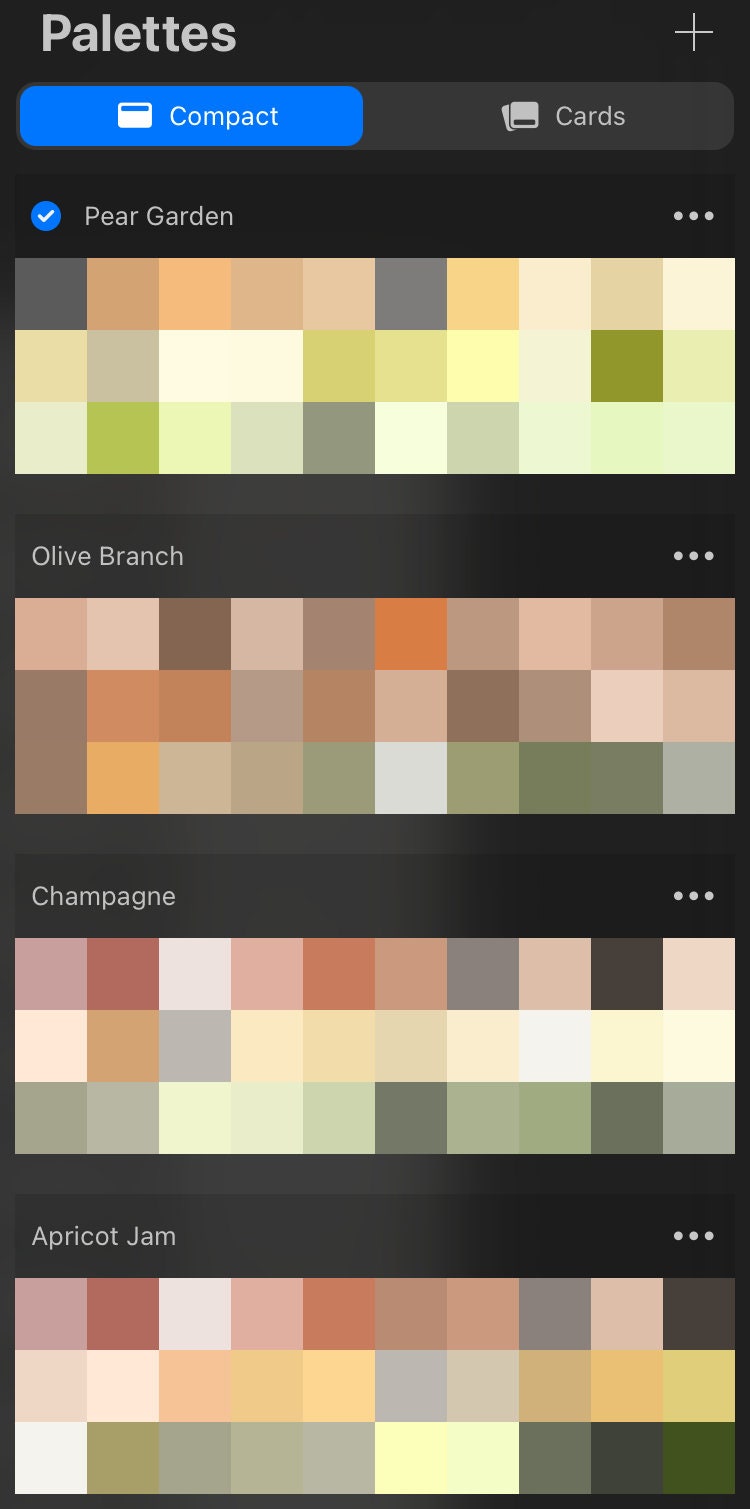 Olive Story Color Palette Set 4pcs Coordinated Palettes for Procreate ...