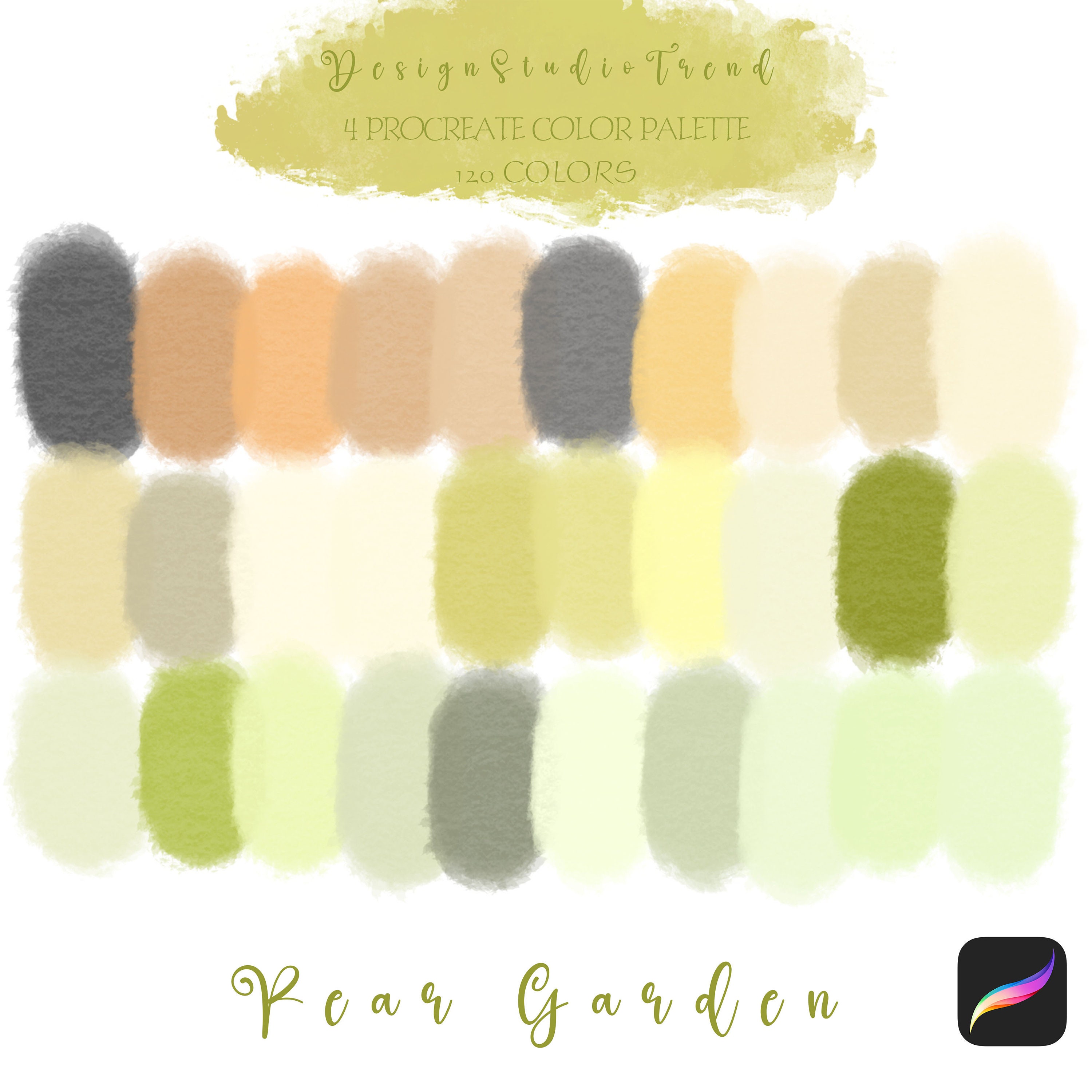Olive Story Color Palette Set 4pcs Coordinated Palettes for Procreate ...