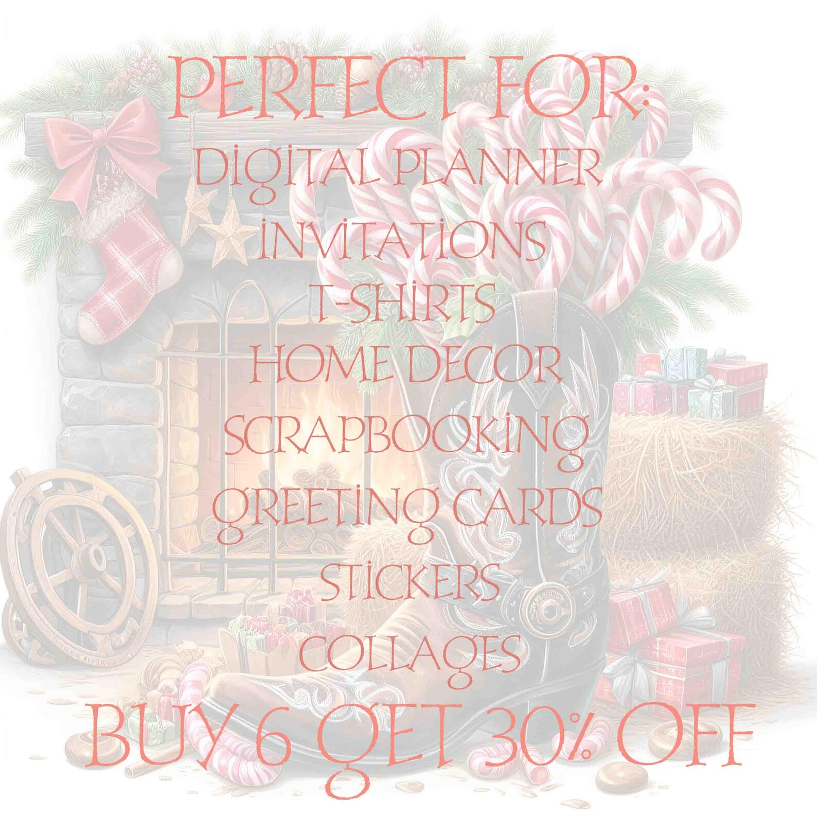 Western Christmas Clipart Set: Wild West Holiday Illustrations ...