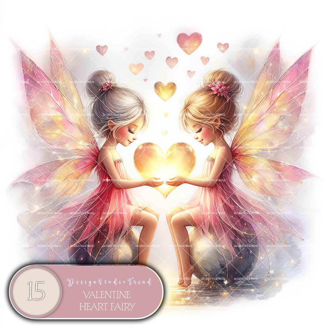 Valentine's Fairy Heart Clipart – 15 Unique Love-themed Designs for ...