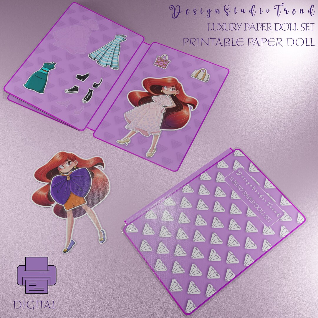 Customizable Paper Doll Set Handmade, Unique Designs for Kids ...
