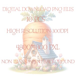 Easter Gnome's Carrot House Clipart - 10 Delightful Pngs for Baby ...