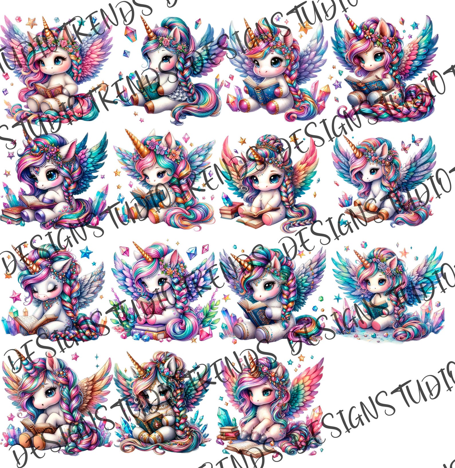 Magical Baby Unicorn Clipart - 15 Pastel Unicorn Illustrations - Baby ...