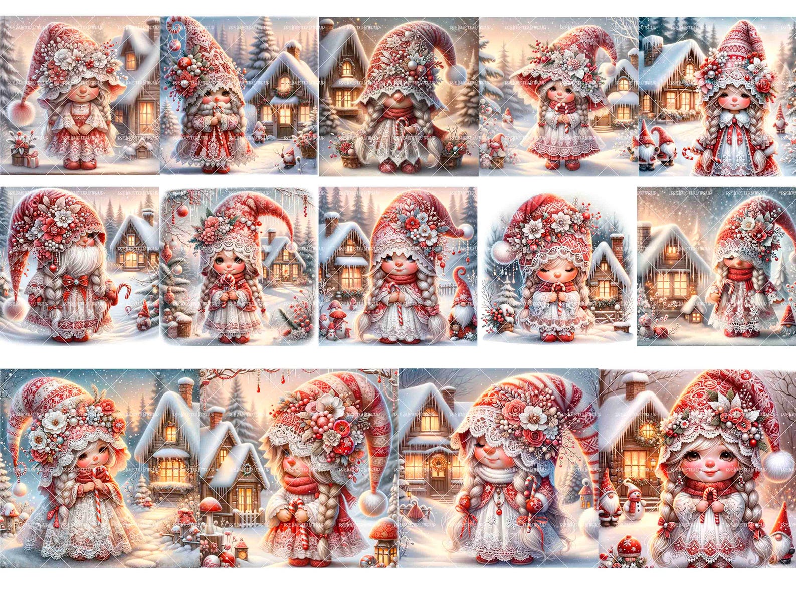 Magical Christmas Eve Gnomes - 14 Winter Fantasy Designs for ...